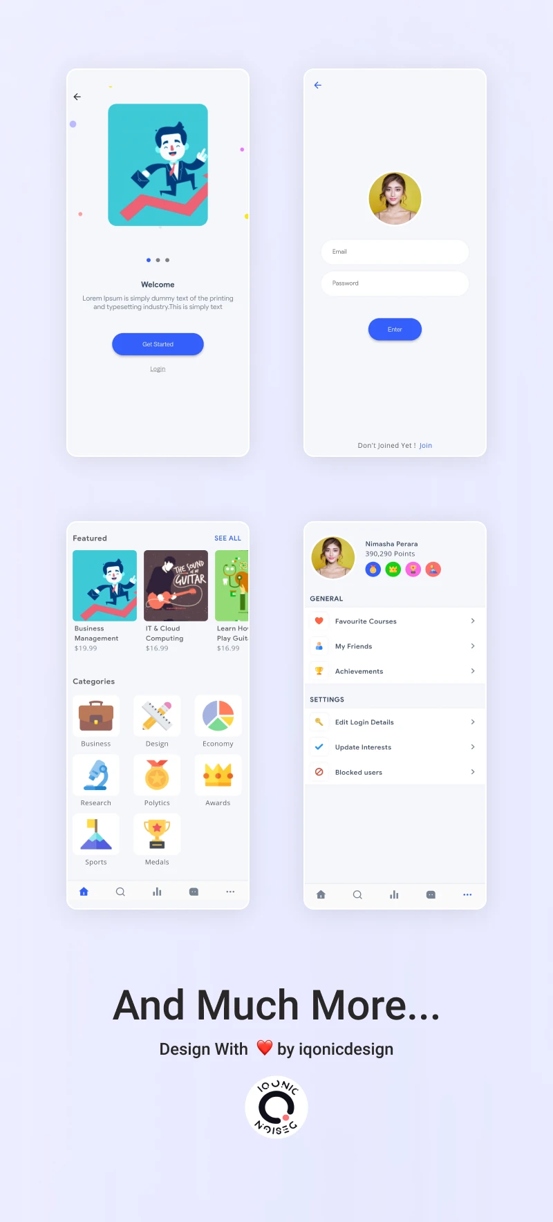 Digital Learning Flutter UI Kit Free | Learner | Iqonic Design